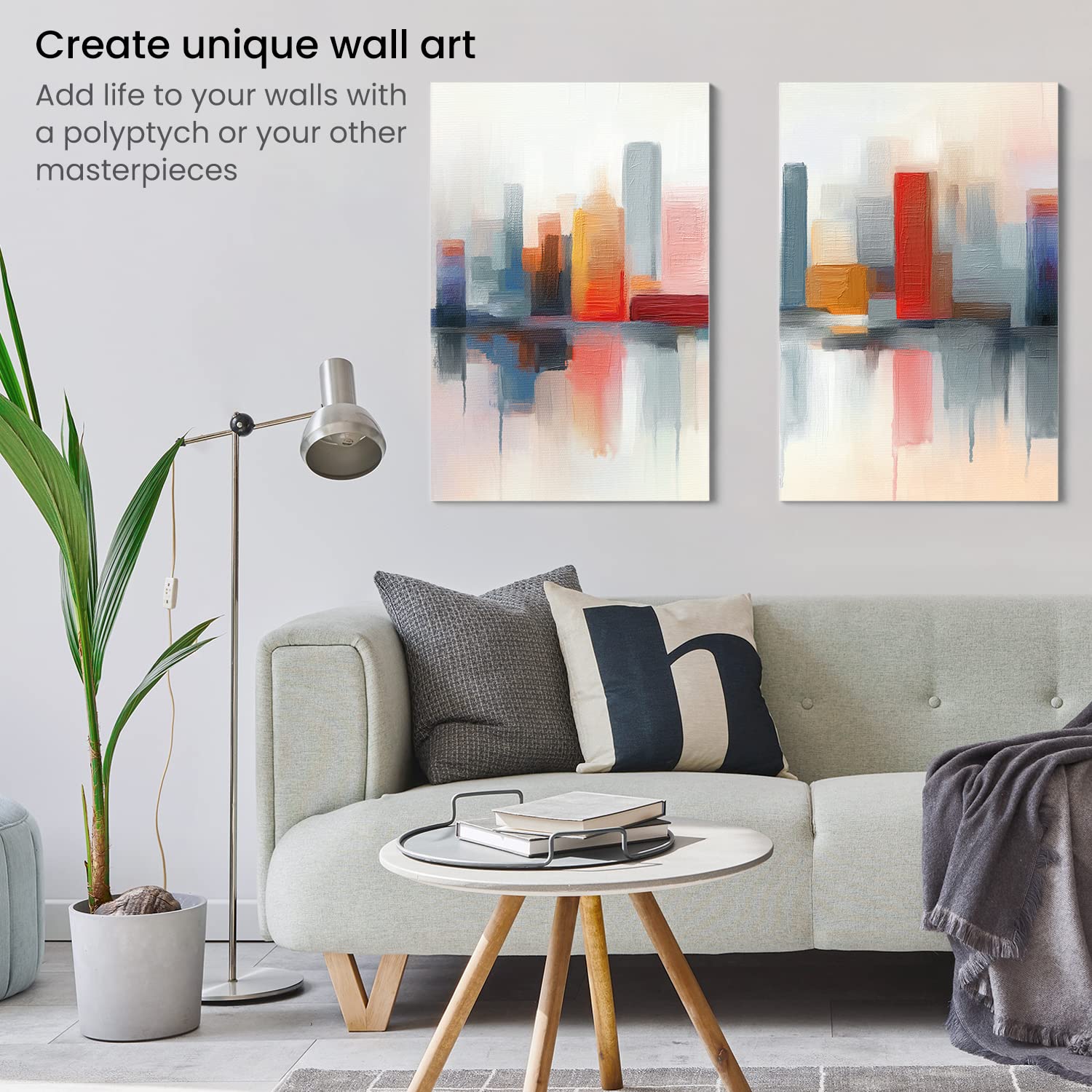 ARTEZA Stretched Canvas, 24 x 36 Inches, Pack of 2, Blank White Large Canvas for Acrylic, Oil and Gouache Painting