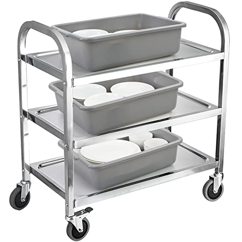 Jandson Gray Commercial Bus Tubs, 4 Pack Small Dish Pan Basin Plastic (8 L)