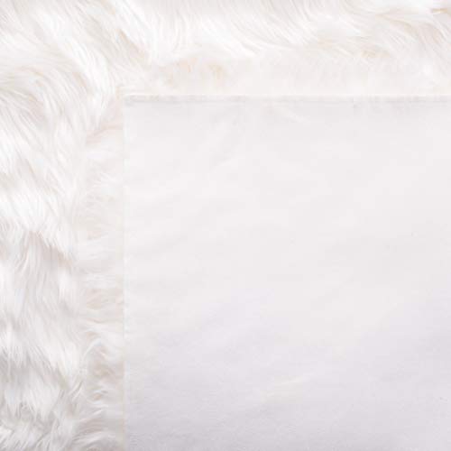 SAFAVIEH Faux Sheep Skin Collection 3' x 5' Ivory FSS235A Silken Glam 2.35-inch Thick Area Rug