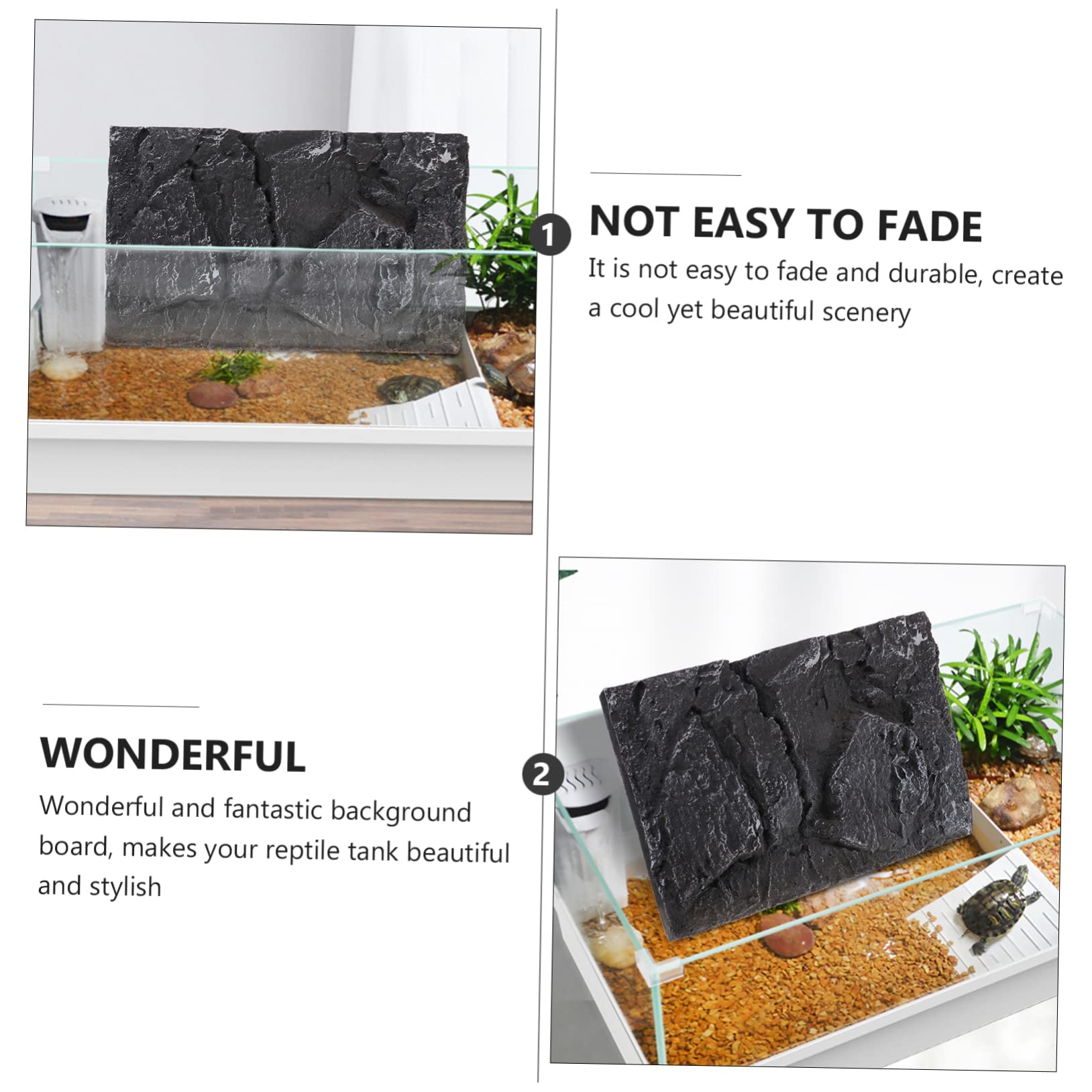 balacoo 2pcs Turtle Tank Decorative Board Reptile case Background Aquarium Decor Background Bearded Dragon Tank 40 Gallon Reptile Tank 20 Gallon Fish Tank Pet Foam Universal 3D Marble