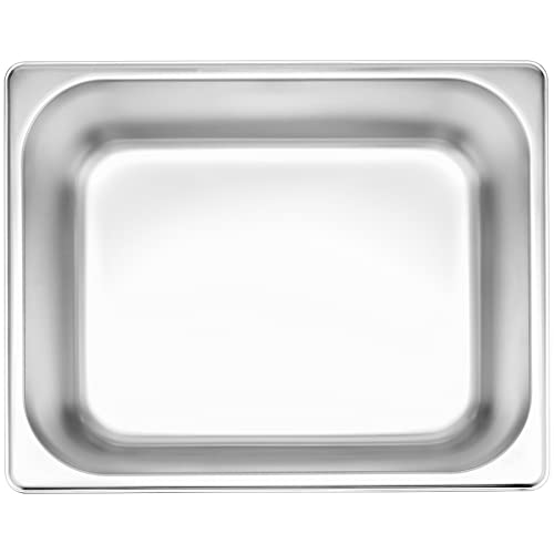 JAPCHET 4 Pack Stainless Steel Steam Pan 1/2 Size, Anti-Jam Steam Table Pan, Hotel Pans Half Size Restaurant Buffet Trays for Catering, 4 Inch Deep