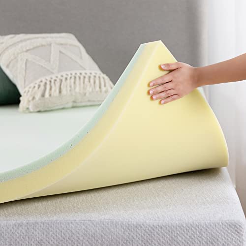 ZINUS 1.5/3/4-inch Green Tea Memory Foam Mattress Topper, Pressure-Relieving Layers, CertiPUR-US Certified, (3 in, King)