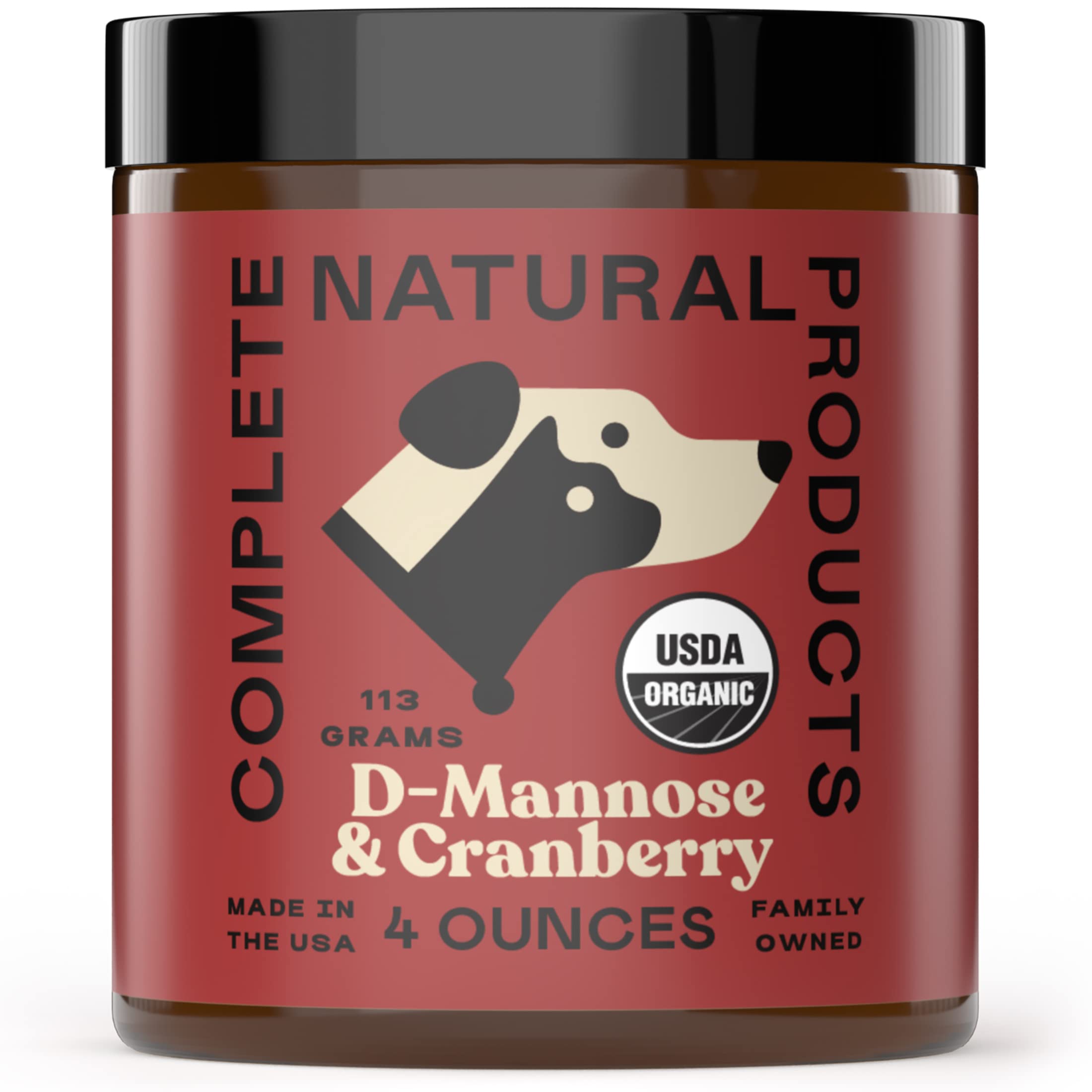 Complete Natural Products Organic D-Mannose & Cranberry Powder for Pets - 4oz - Pure D-Mannose & Cranberry