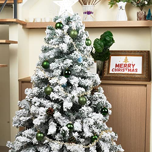 Babigo 20 Pack Christmas Tree Ornaments Set Shatterproof Xmas Balls Baubles Set with Pine Cones Holiday Ornaments Balls for Christmas Decorations (Dark Green, 60mm/2.36")
