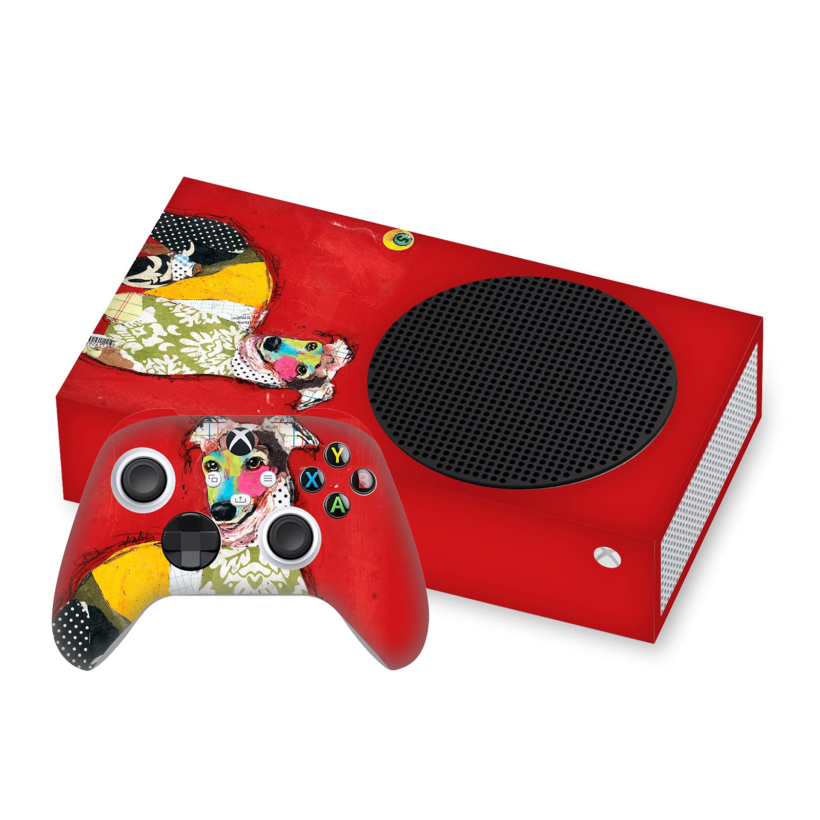 Head Case Designs Officially Licensed Michel Keck Greyhound Art Mix Vinyl Sticker Gaming Skin Decal Cover Compatible With Xbox Series S Console and Controller Bundle