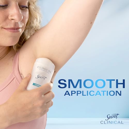 Secret Clinical Strength Antiperspirant Deodorant for Women, Waterproof, 3X Stress Protection, 72hr Sweat & Odor Protection, PH Balancing Minerals, Soft Solid, 2.6 oz