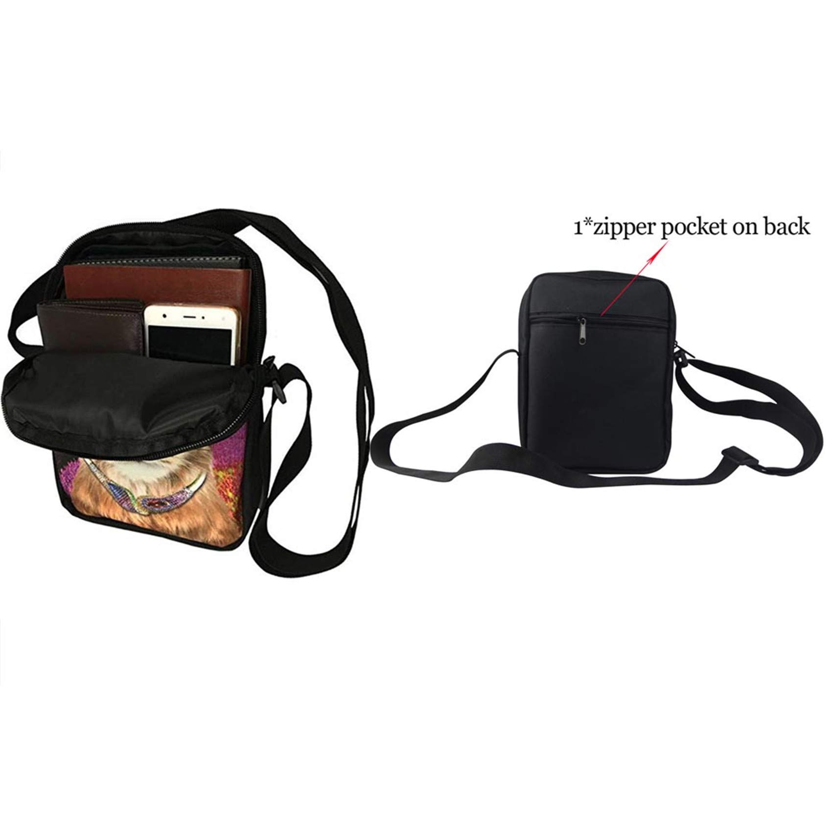 HUGS IDEA Custom Small Crossbody Mini Handbag Shoulder Bags Coin Cell Phone Pouch Purse Wallet Gift