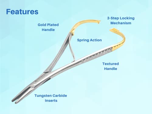 Mathieu Ligature Elastic Placing Pliers 5.5" with Tungsten Carbide Inserts, Separator Placer, Orthodontic Lace Back Tightener ARTMAN Brand