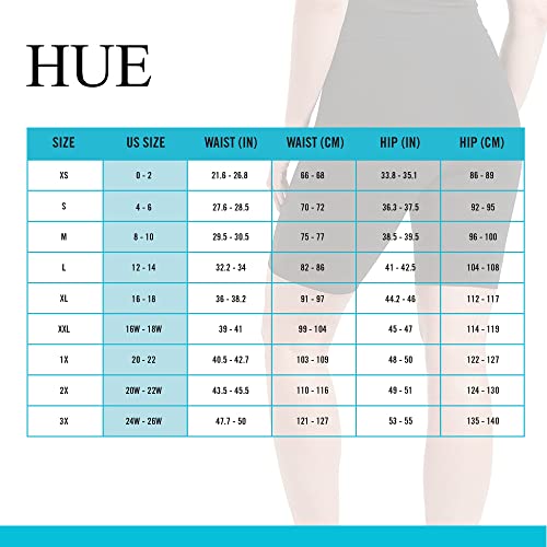 Hue Women's High Waist Blackout Cotton Bike Shorts, Assorted Hosiery, Black, Large US