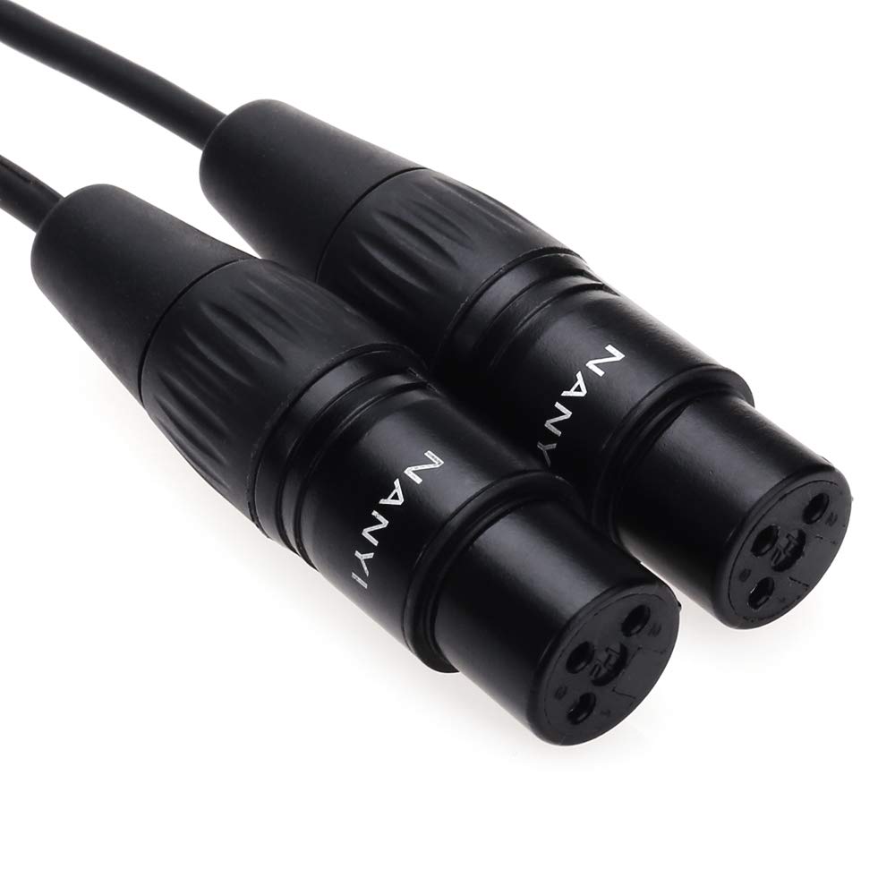NANYI XLR Splitter Microphone Cable XLR to XLR Patch Cables 3-Pin XLR Male to Dual XLR Female Y Cable Adaptor mic Cable DMX Cable Patch Cords with Oxygen -5FT