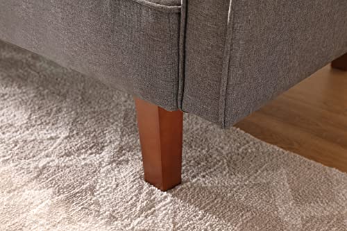 Anwickhomk 72" Convertible Folding Sofa Bed Futon,Modern Linen Fabric Sleeper Loveseat with 2 Pillows & Solid Wood Legs,Small Couch Bed Recliner Sofa for Living Room Apartment Office (Grey)