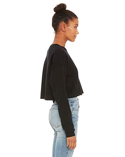 Bella + Canvas Ladies' Cropped Fleece Crew S BLACK