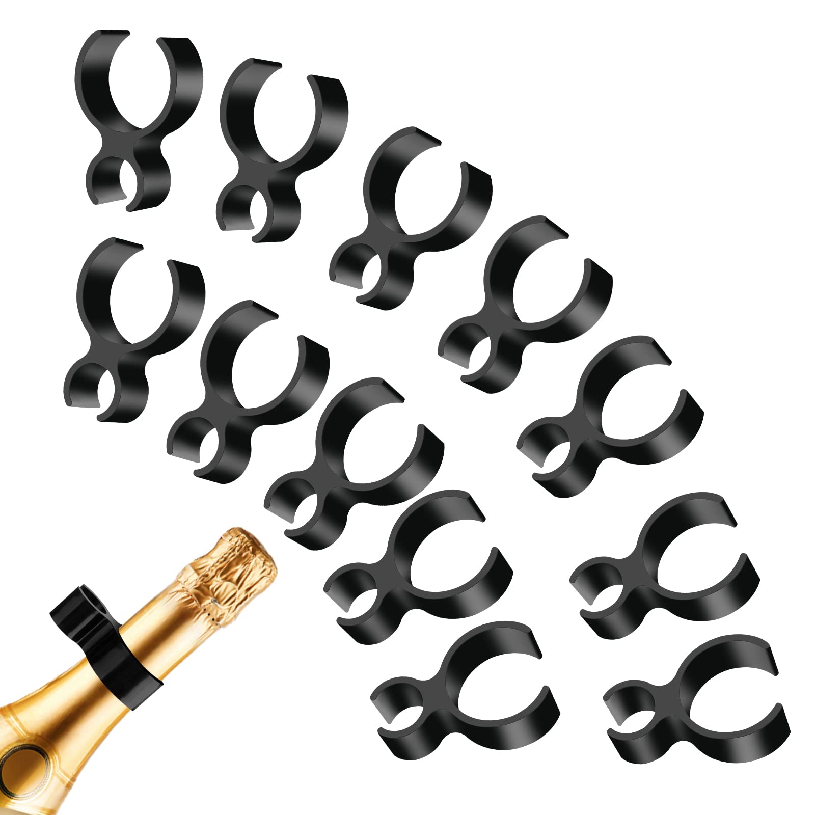 Prasacco 12 Pieces Champagne Bottle Sparklers Clips Champagne Bottle Single Holder Champagne Sparkler Safety Clips for Candle Christmas Wedding Party Supplies