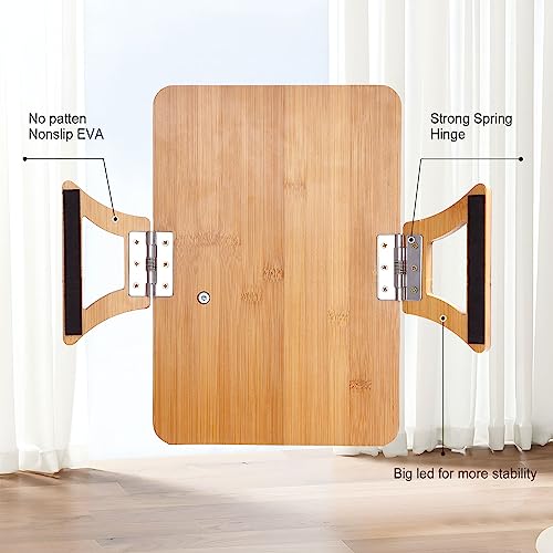 Bamboo Couch Tray,Sofa Arm Clip Table,Sofa Tables,Portable Table with 360°Rotating Phone Bracket and Couch Cup Holder,Sofa Arm Tray,Couch Table for Drinks,Snacks and Remote,Couch Arm Table,TV Tray