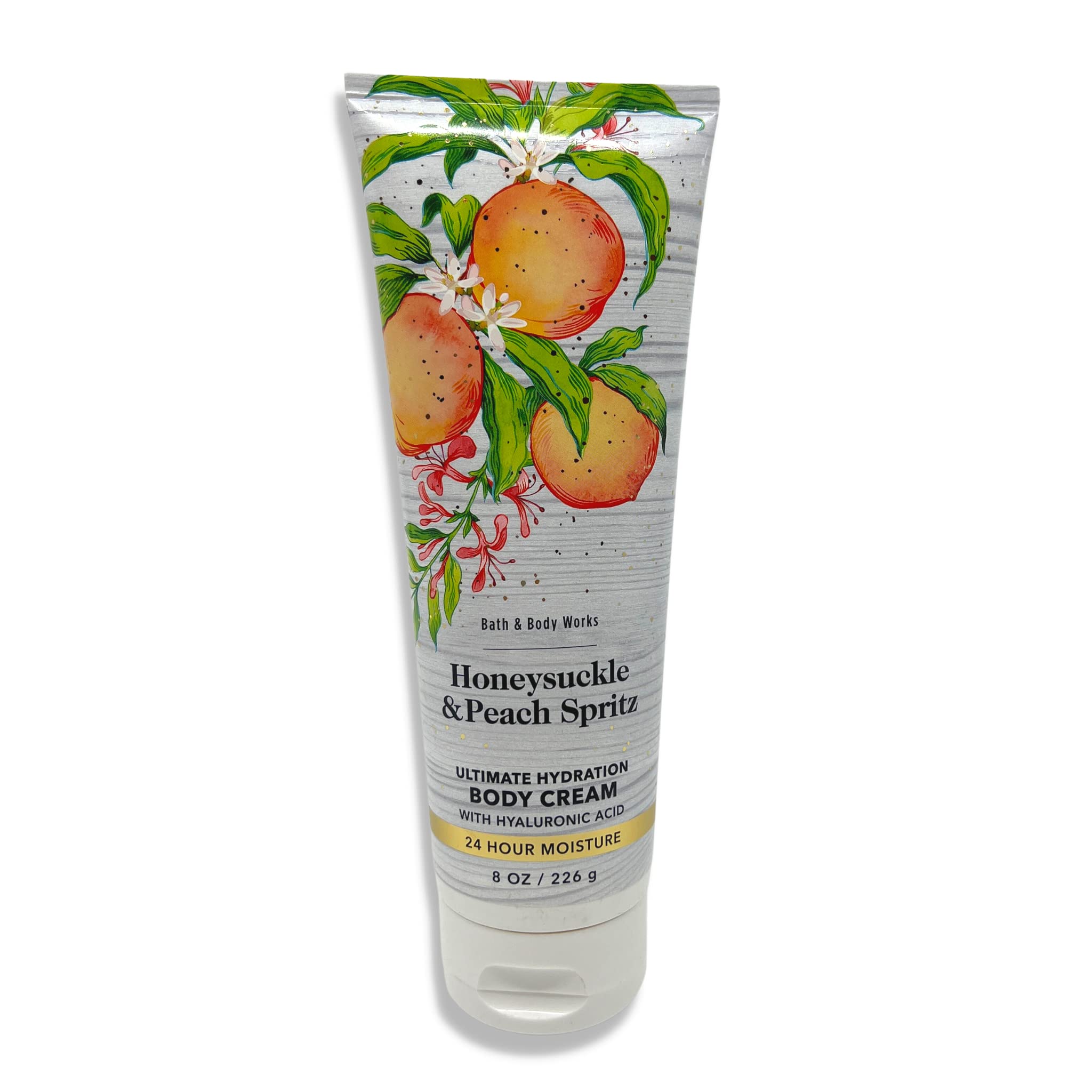Bath & Body Works - Honeysuckle & Peach Spritz - 2 pc bundle - Fine Fragrance Mist 8 fl oz and Ultimate Hydration Body Cream 8 oz - LIMITED edition