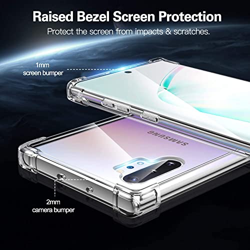 KIOMY Samsung Galaxy Note 10 Plus Case Diamond Clear with Hybrid Anti Yellow Design Hard PC Back Shell and TPU Raised Bezel Shockproof Bumper Protective Ultra Transparent Slim fit and Thin Phone Cover