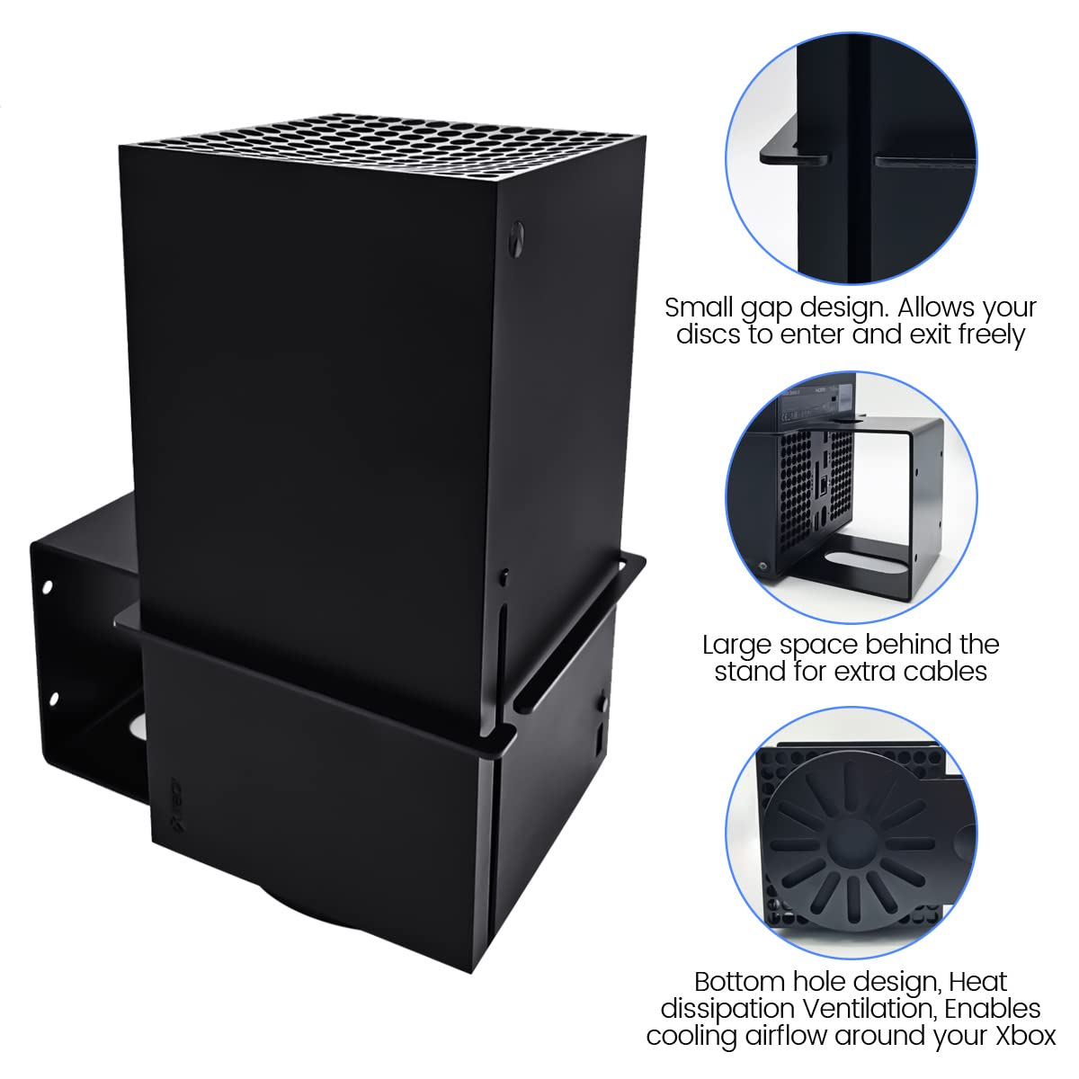 BELIEFLUO Compatible with xbox series x console,Xbox Series X Wall Mount,Sturdy Metal Made Stand Holder Bracket accessories Mounts Xbox Series X on a Wall (BLACK)