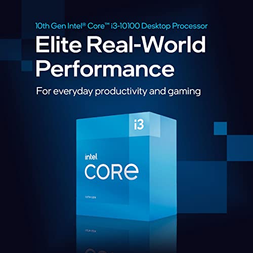 Intel Core i3-10100 Desktop Processor 4 Cores up to 4.3 GHz LGA1200 (Intel 400 Series Chipset) 65W, Model Number: BX8070110100