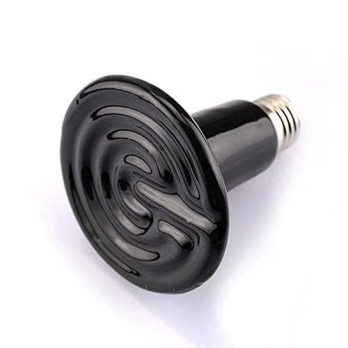 Siye Ceramic Infrared Heat Emitter Brooder Coop Pet Infrared Lamp Bulb Reptile Heat Lamp Heater Emitter Brooder Appliances Bulb Pet Coop Grow Light, White (150W(black))
