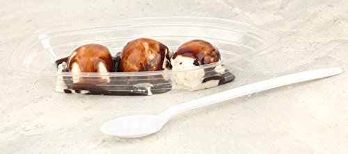 MT Products 12 oz. Clear Plastic Disposable Banana Split Boats/Perfect Size/Great Party Dish (30 Pieces) - Made in The USA