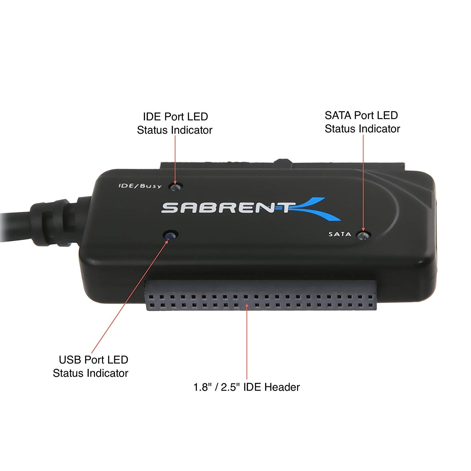 SABRENT USB 3.0 TO SATA/IDE 2.5/3.5/5.25-INCH Hard Drive Converter With Power Supply & LED Activity Lights (USB-DSC8)