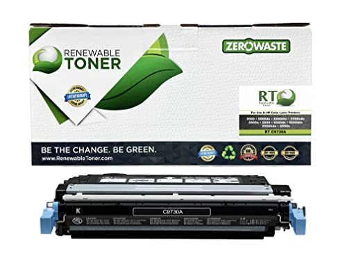 Renewable Toner Compatible Toner Cartridge Replacement for HP 645A C9730A Laser Printers 5500 5550 (Black)