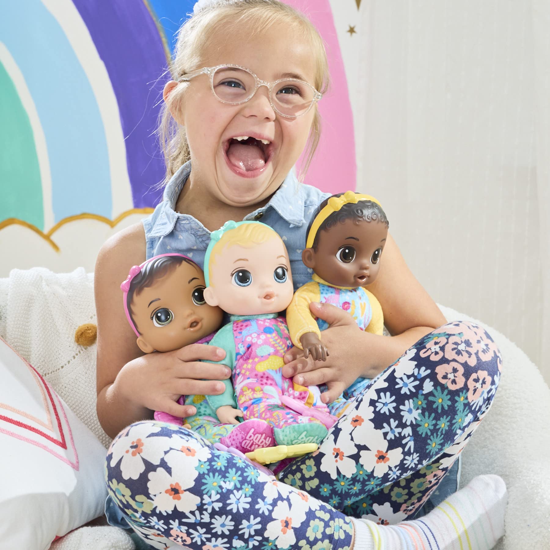 Baby Alive Soft ‘n Cute Doll, Brown Hair, 11-Inch, Washable, 18 Months and Up, Teether Accessory