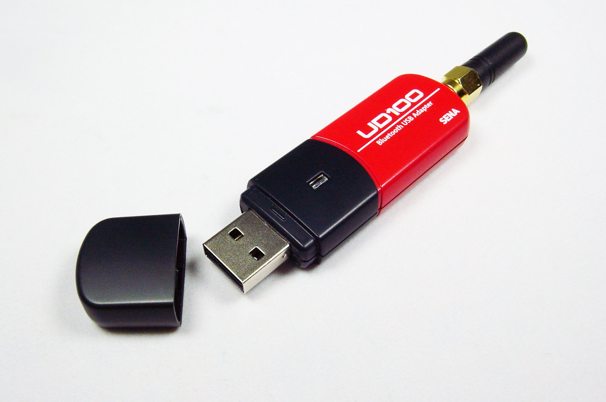 Sena USB Bluetooth Adapter 300m Working Dist, UD100-G03 (300m Working Dist. Exchangeable Antenna, Bluesoleil Driver (Works with Microsoft Bluetooth Driver)), red, Black