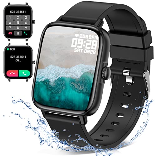 AMIHUSEl Smart Watch 1.7" Touch Screen Call Answer Receive/Dial, Fitness Tracker Smart Watches for Android iOS Phones, IP67 Waterproof with Sleep/Heart Rate Activity Tracker Smartwatch for Man