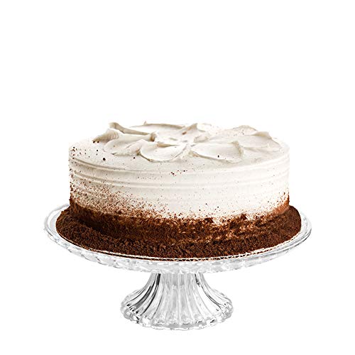 Cake Stand Dessert Display Pedestal - 12” Large Round Plastic Cake Stands Set of 2 - Table Cupcake Holder with Base - Clear Crystal Cake Plate Server Platter Serving Tray for Wedding Birthday Party