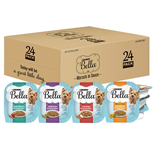 Bella Purina Natural Small Breed Wet Dog Food Variety Pack, Morsels in Sauce - (24) 3.5 oz. Trays