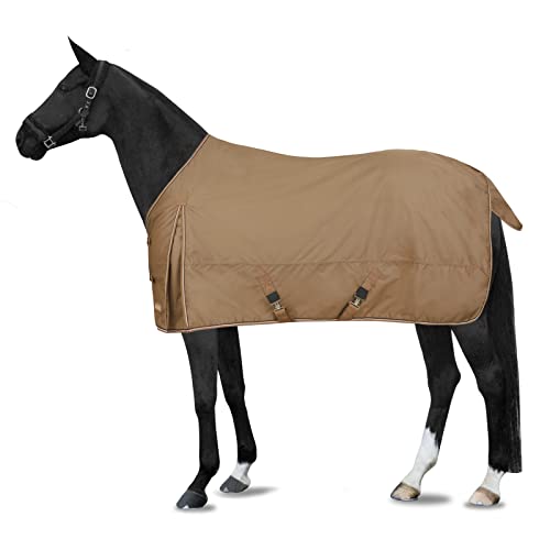 HORZE Glasgow Lightweight Waterproof Horse Turnout Blanket (100g Fill) - Cocoa Mocha - 75 in