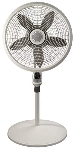 Lasko Cyclone Pedestal Fan, Adjustable Height, Remote Control, Timer, 3 Speeds, for Bedroom, Kitchen, Office and Living Room, 18", White, 1885, Large