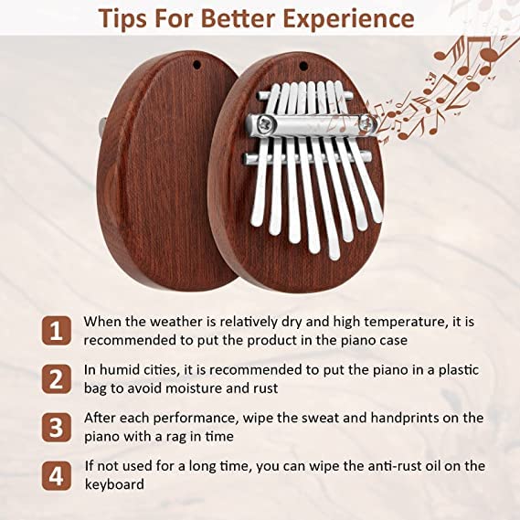 Lehay Mini Kalimba Thumb Piano 8 key Finger Mbira with Lanyard