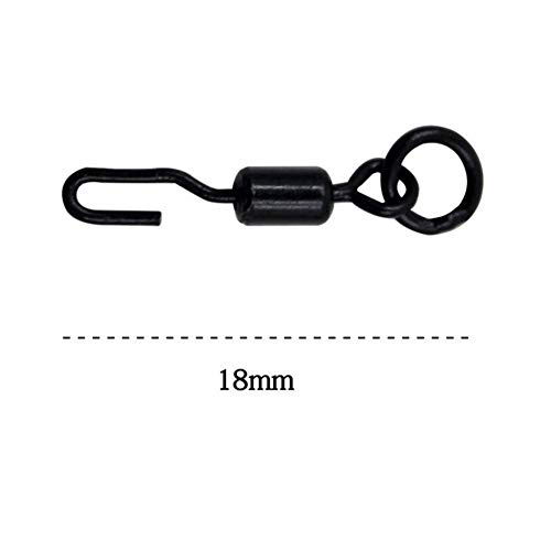 Awakingdemi 20x Spinner Swivel for Ronnie Rig Carp Fishing Tackle Tool Accessories Black