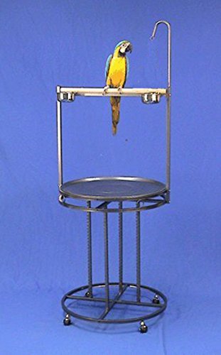 Mcage Large Parrot Lookout Bird Playstand; 30" W X 60" H; Black Vein