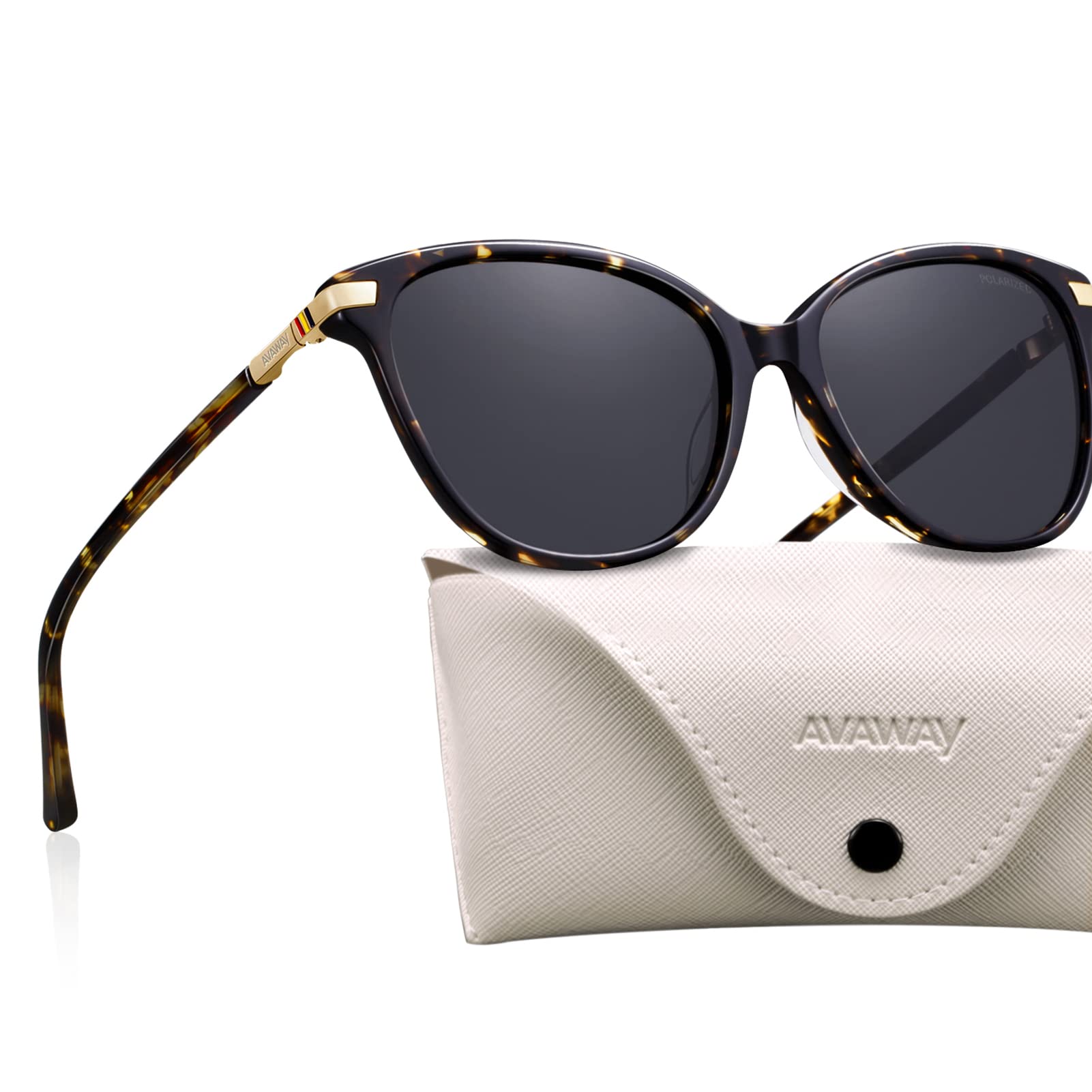 AVAWAY Acetate Cat Eye Sunglasses for Women Trendy 2024 Polarized UV Protection Lightweight Cateye Sun Shades Ladies Sunnies