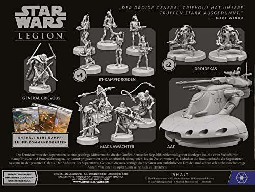 Atomic Mass Games, Star Wars: Legion - Separatist Conqueror, Battle Troop Starter Set, Tabletop, 2 Players, Ages 14+, 120-180 Minutes, German