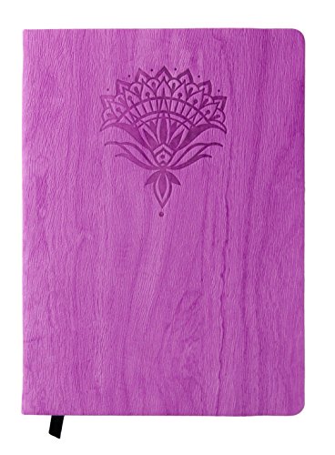 Red Co. 5 x 7 inch Embossed Flower Faux Leather Journal with 240 Lined Pages, Magenta