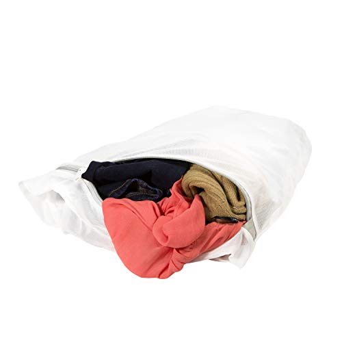 Laura Ashley Large Laundry Delicates with Zipper Closure to Protect Clothes Mesh Wash Bag, Clear