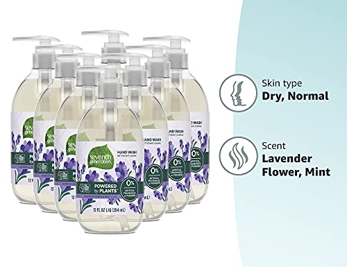 Seventh Generation Hand Soap, Lavender Flower & Mint, 12 oz, 8 Pack (Packaging May Vary)