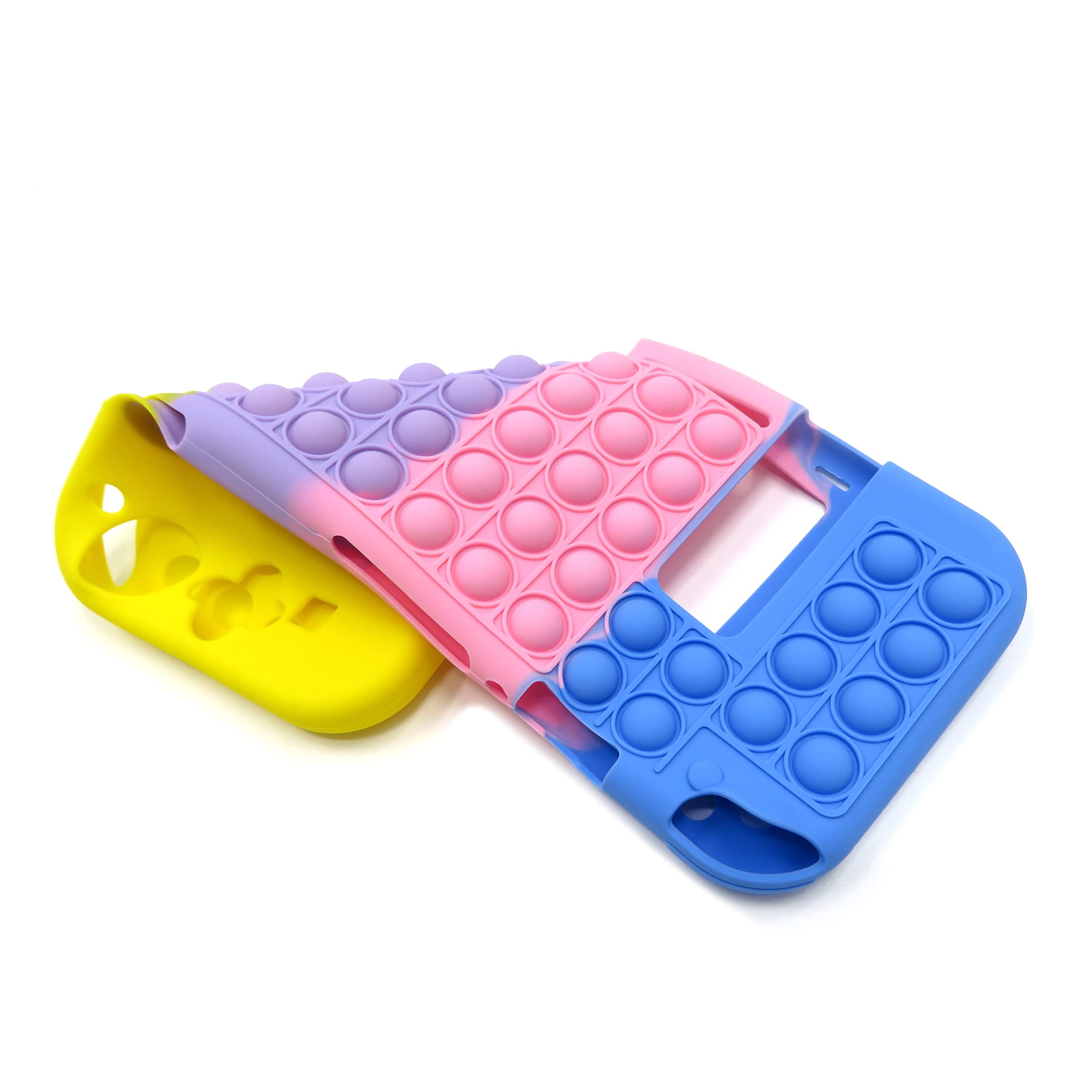 Awasa Push Pop Bubble Fidget Sensory Toy Switch Protective Case Compatible with Nintendo Switch, Hard Shell Cover Case for Switch Console and Joy-Con (Colorfull)