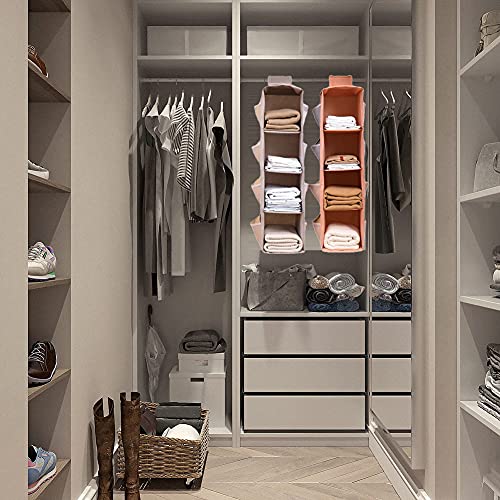 Hanging Closet Organizer Bag Fabric Closet Storage Bag Double-Sided Suitable for Storing Bras Panties Socks Towel ect
