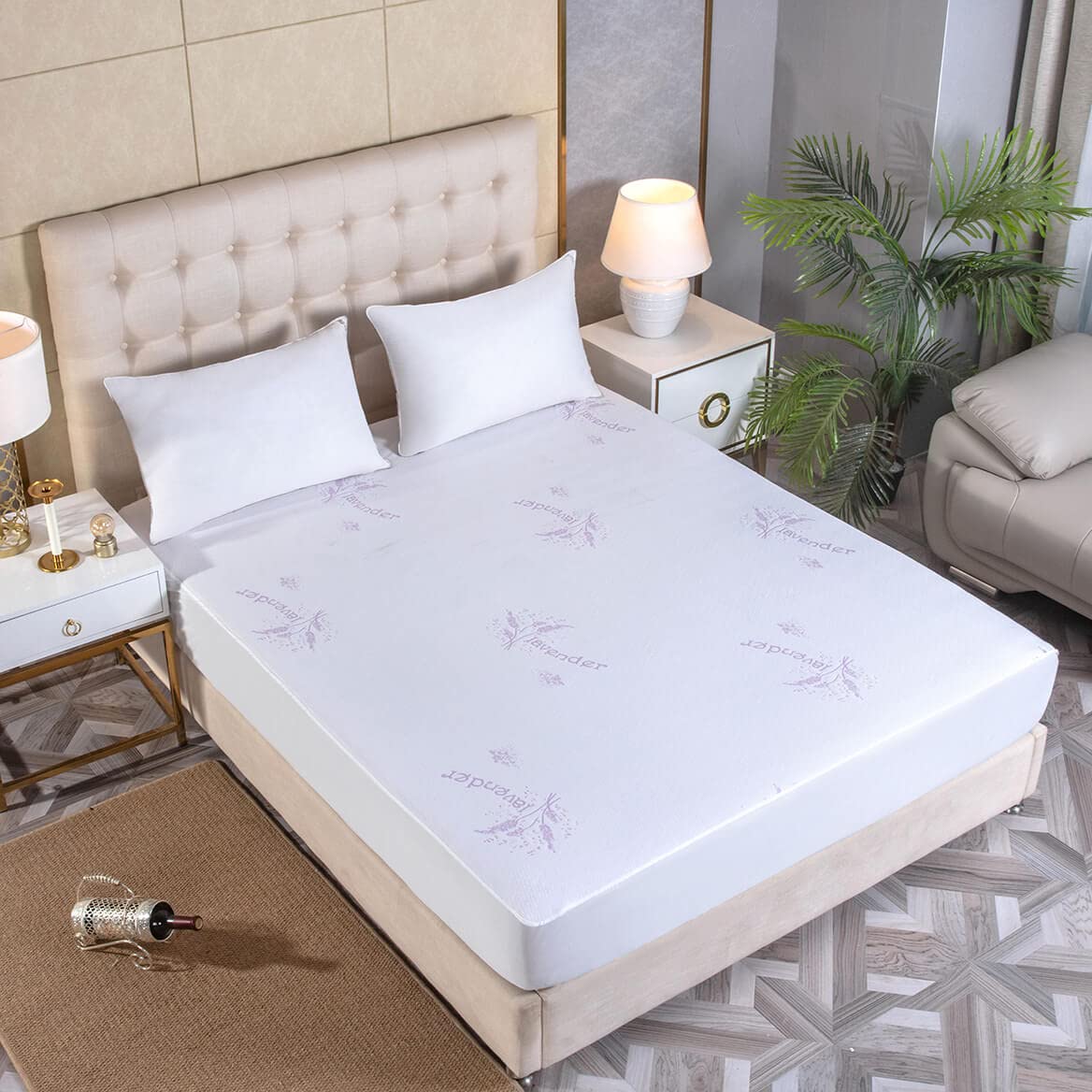 Lavender Scented Mattress Cover, Made of Soft Polyester with Poly and Lavender Fill, Bedroom Décor, Fit Mattresses Up to 16" Deep - Full Size by OakRidgeTM
