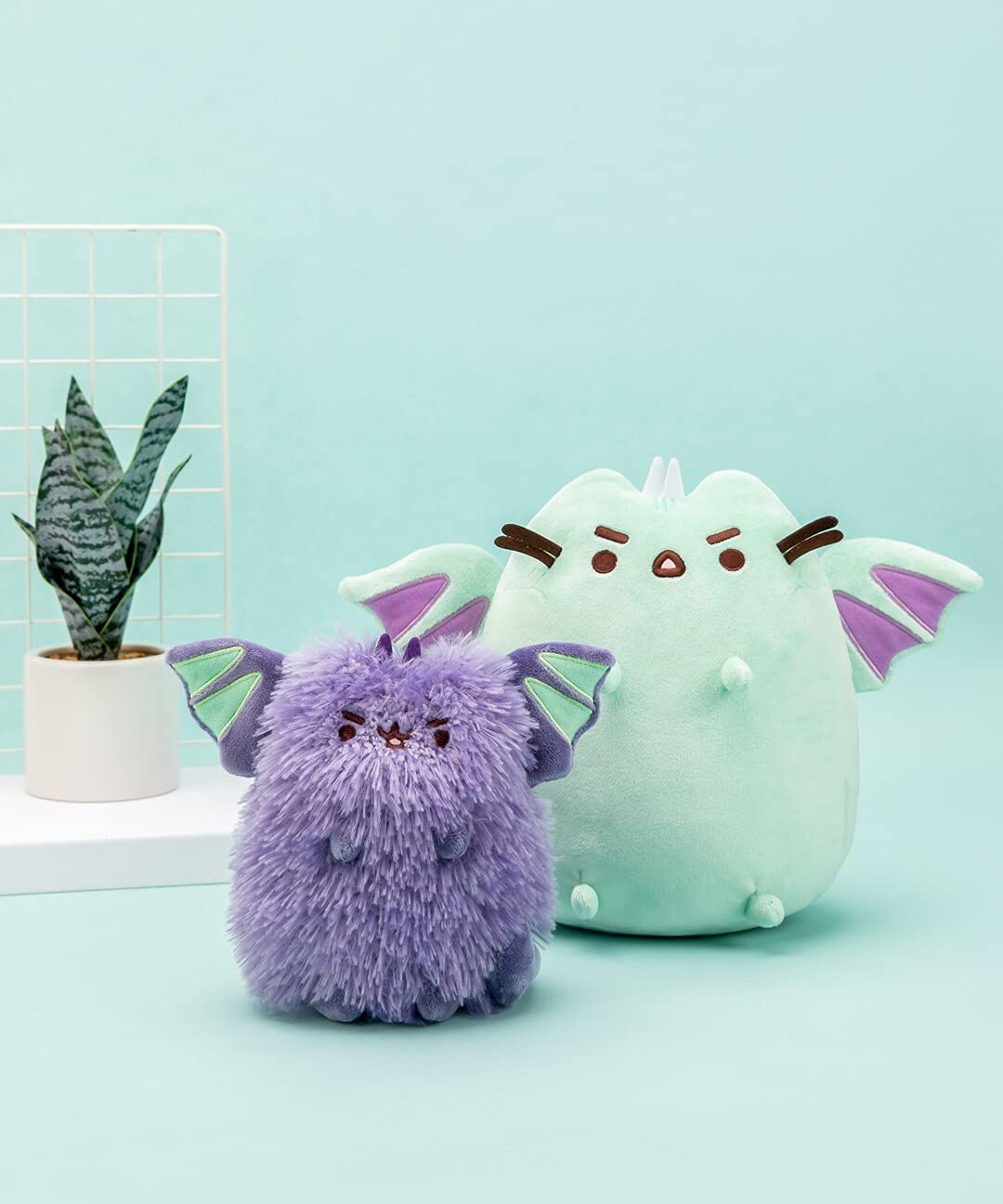 GUND Pusheen The Cat Grumpy Dragonsheen Plush, Dragon Stuffed Animal for Ages 8 and Up, Green/Purple, 9”