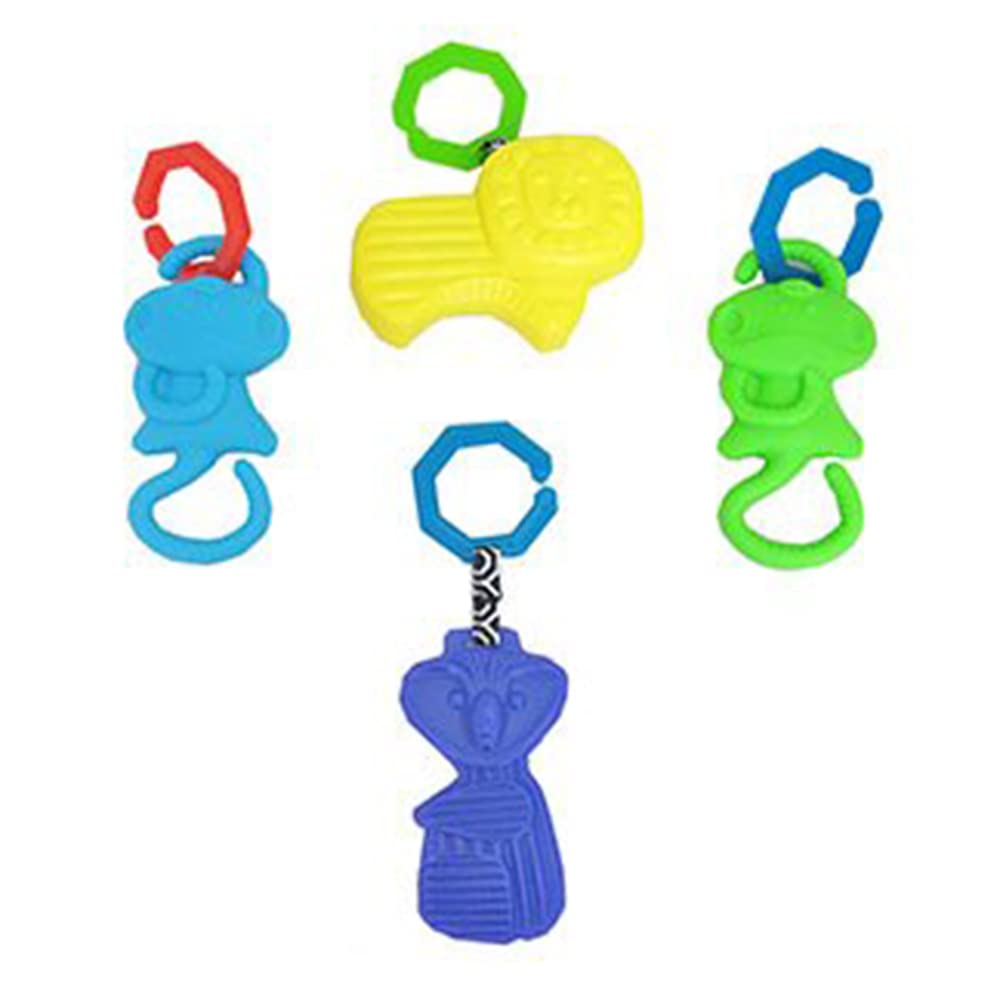 Replacement Toys for Sensory Gym - Fisher-Price Jonathan Alder Sensory Gym for Baby DFP71 ~ Includes 4 Plastic Hanging Toys ~ Blue Monkey, Yellow Lion, Green Monkey and Purple Bear