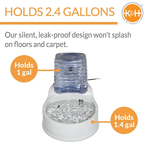 K&H Pet Products CleanFlow Filtered Water Bowl for Dogs Granite Medium 1.4 Gallon Bowl + 1 Gallon Reservoir
