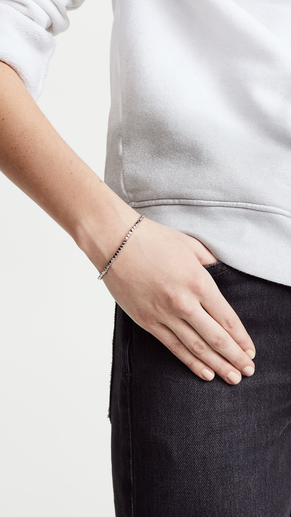 Artist Unknown Women's Nugget Clasp Bracelet, White Gold, One Size