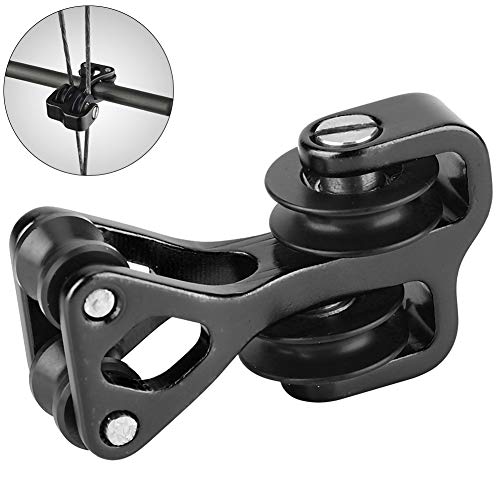 Archery Cable Slide, Aluminum Alloy Bow Cable Slide for Bow Pulley Separator(Black)