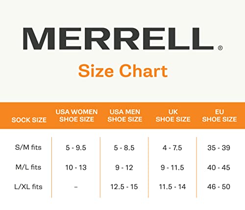 Merrell -men's and -women's Lightweight Wool Everyday Hiking Crew Socks-3 Pair Pack-Arch Support and Moisture Wicking, White, Small-Medium